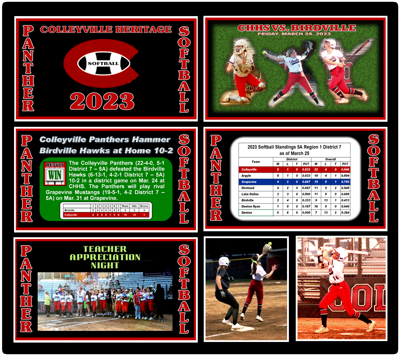 CHHS Softball: Colleyville Panthers Hammer Birdville Hawks at Home 10-2 ...