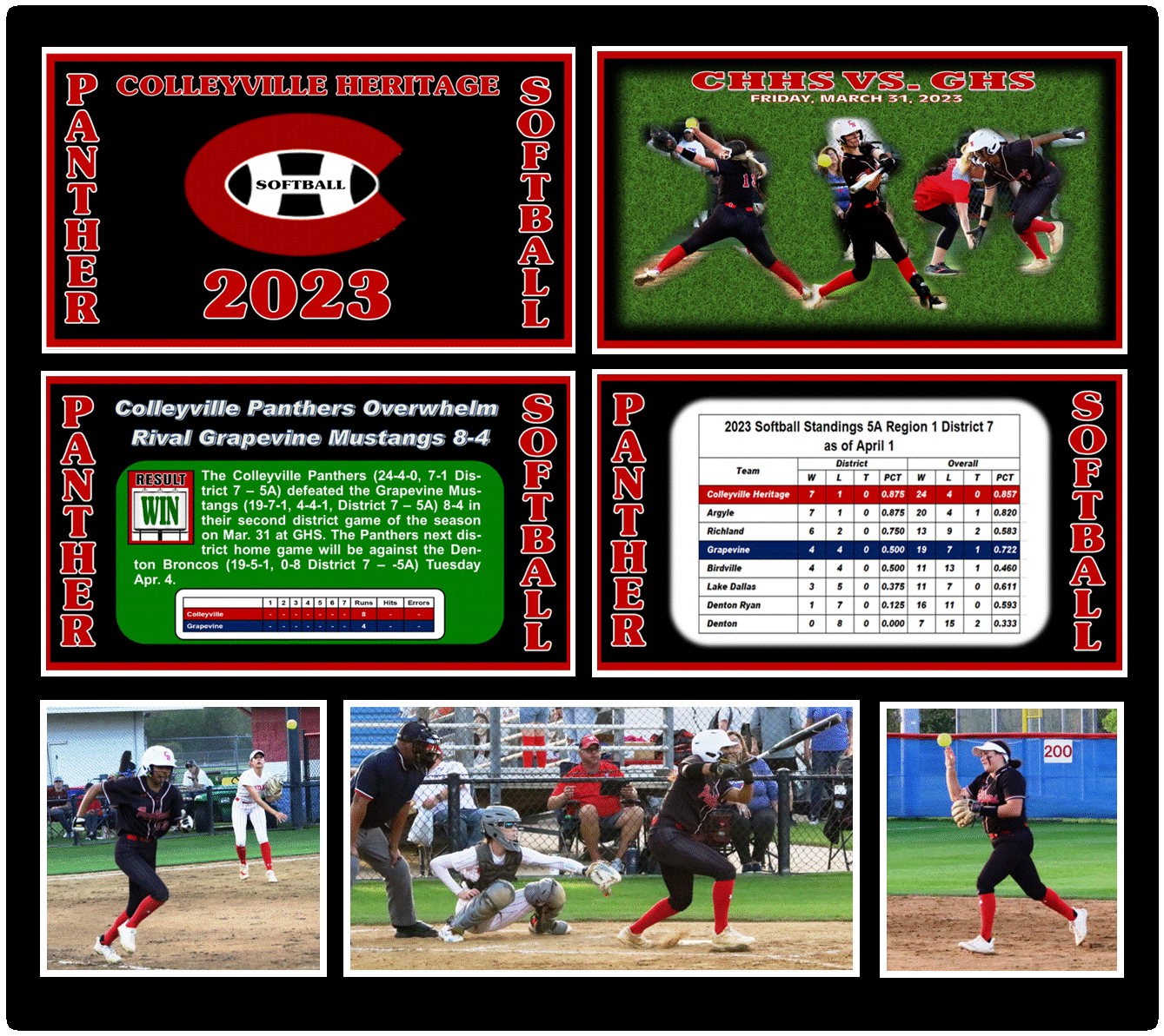 CHHS Softball: Colleyville Panthers Overwhelm Rival Grapevine Mustangs ...