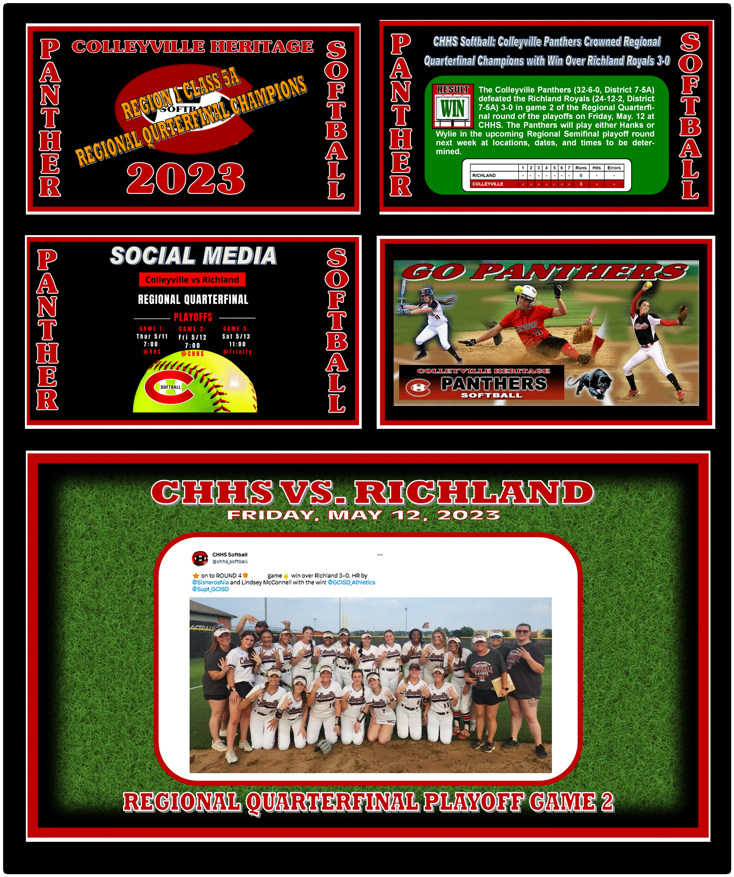 CHHS Softball: Colleyville Panthers Crowned Regional Quarterfinal ...